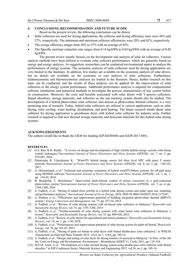 Review on Solar Collector for Agricultural Produce | PDF | Power and Energy Industry | Industries