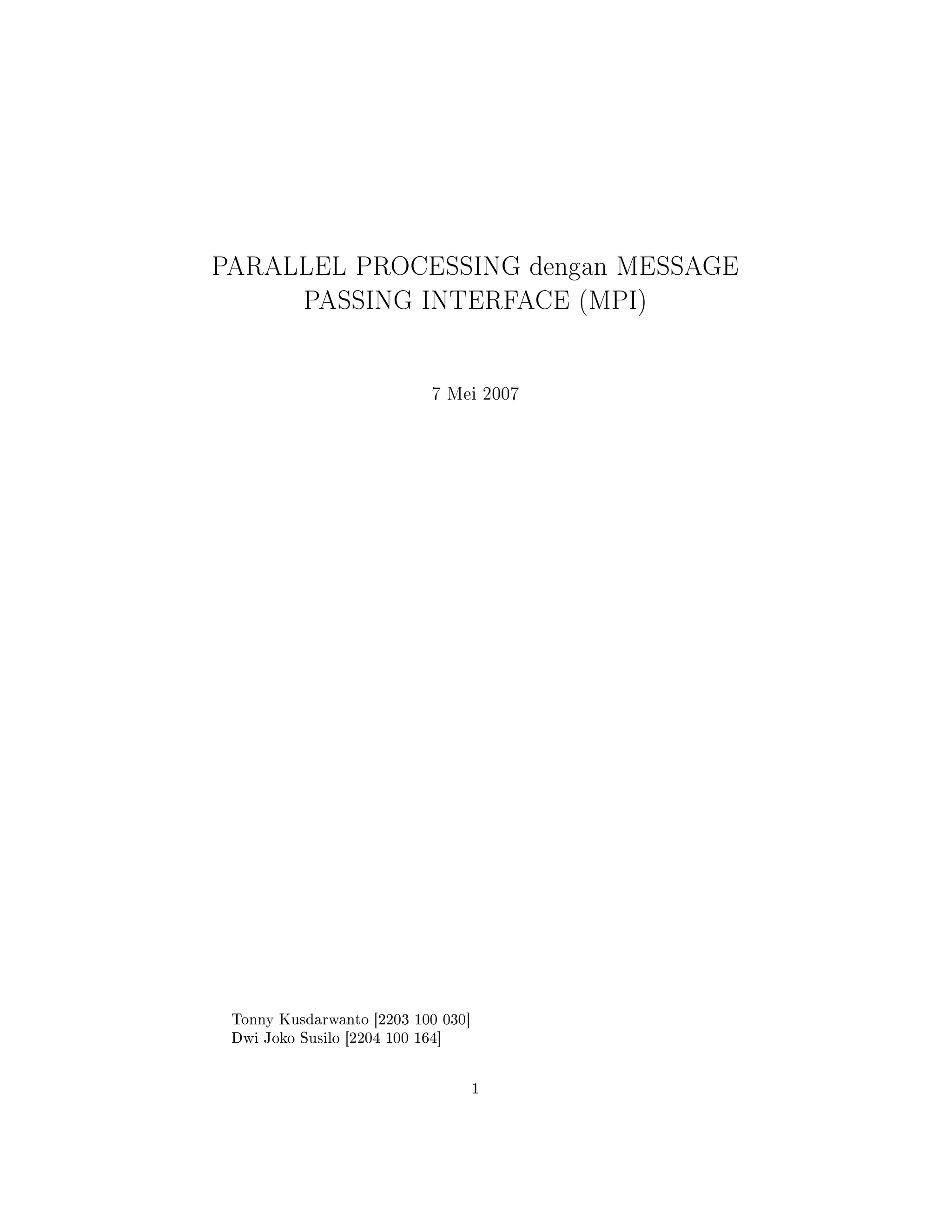 45226488 laporan-parallel-processing | PDF