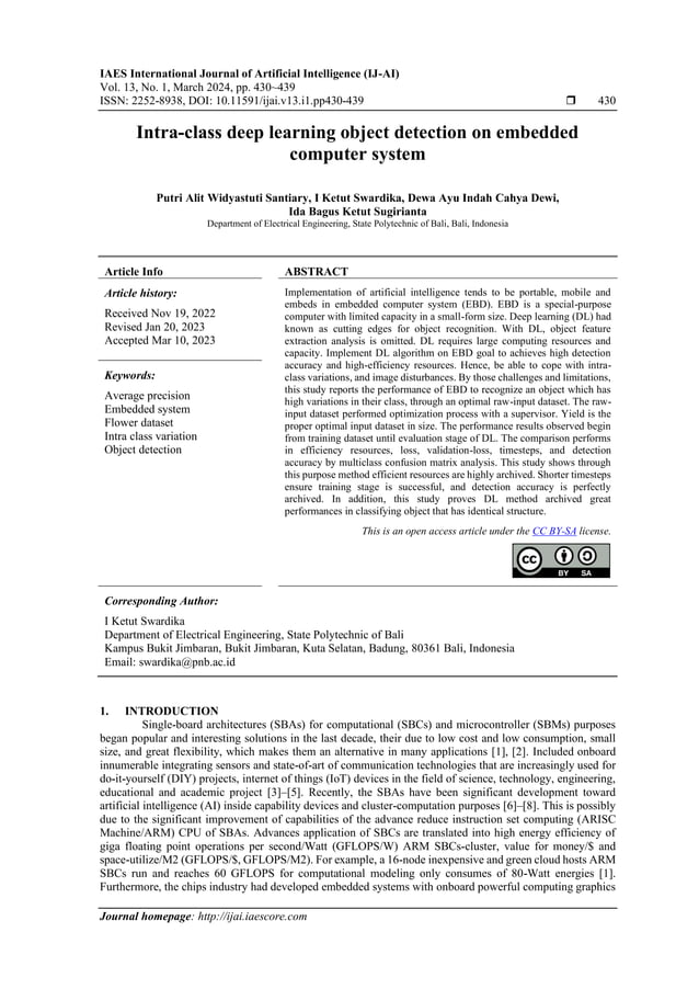 Intra-class deep learning object detection on embedded computer system | PDF