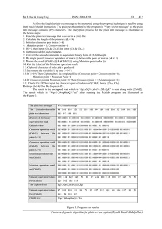 Features of genetic algorithm for plain text encryption | PDF