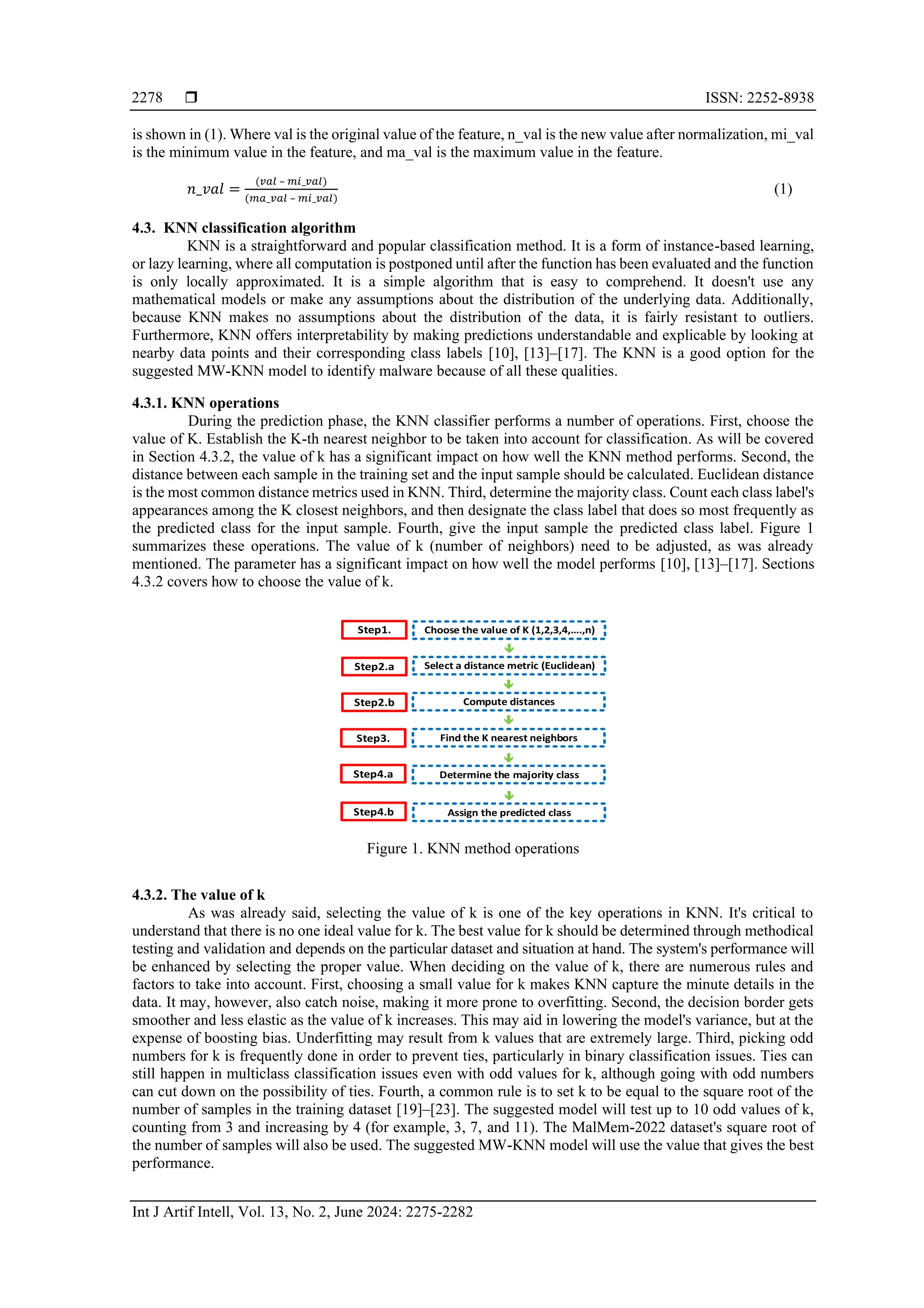 Tuning the K value in K-nearest neighbors for malware detection | PDF