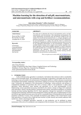 Machine learning for the detection of soil pH, macronutrients, and micronutrients with crop and ...
