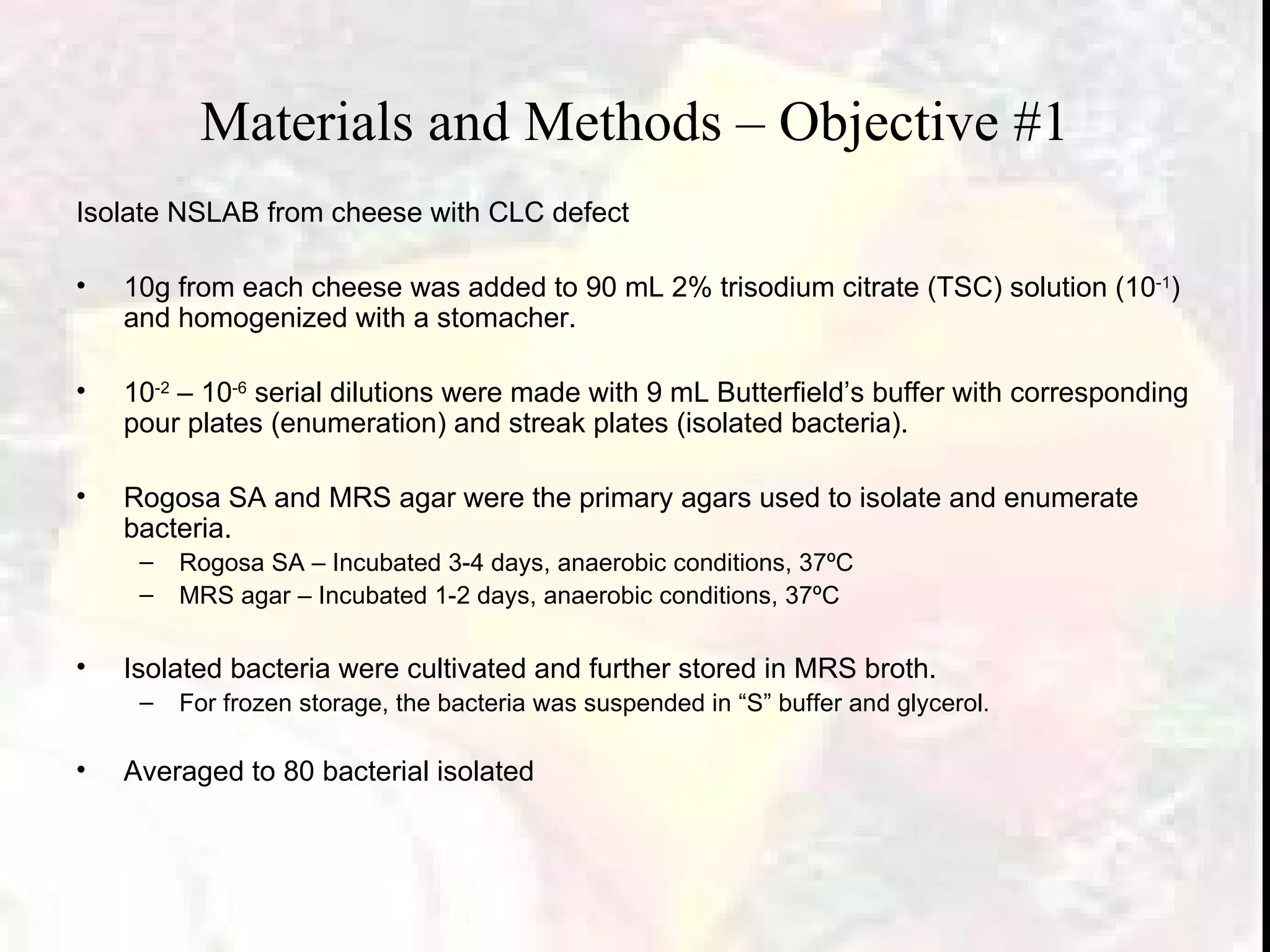 Microbial Cause of Calcium Lactate Defect in Cheddar Cheese | PPT