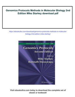 Genomics Protocols Methods in Molecular Biology 2nd Edition Mike ...