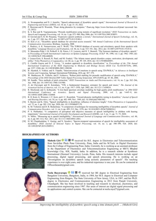 Improving the intelligibility of dysarthric speech using a time domain pitch synchronous-based ...