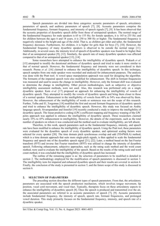 Improving the intelligibility of dysarthric speech using a time domain pitch synchronous-based ...
