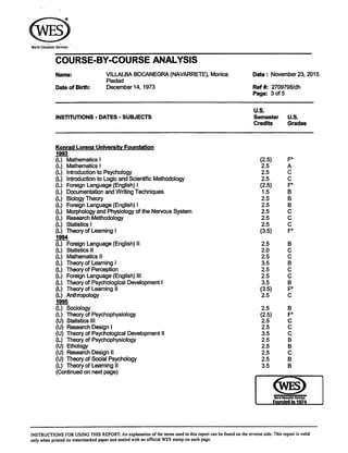 Wes - Credential evaluation report 2015 | PDF