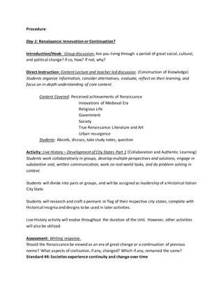 Renaissance Lesson Plan | DOCX