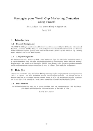 Strategize your World Cup Marketing Campaign using Tweets | PDF