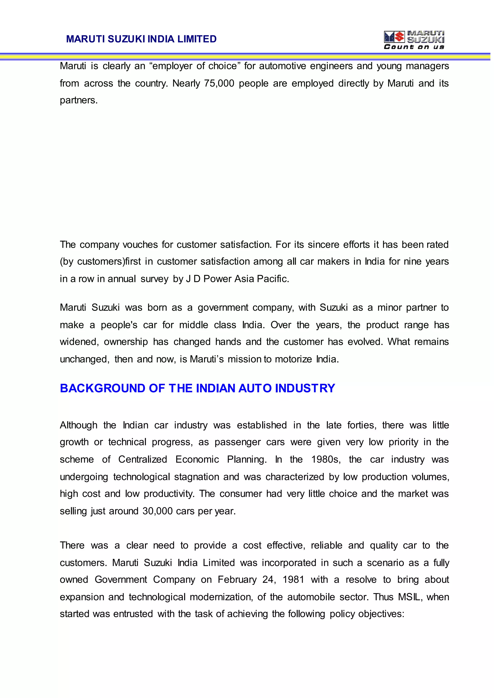 45312185 maruti-suzuki-project-report | DOC