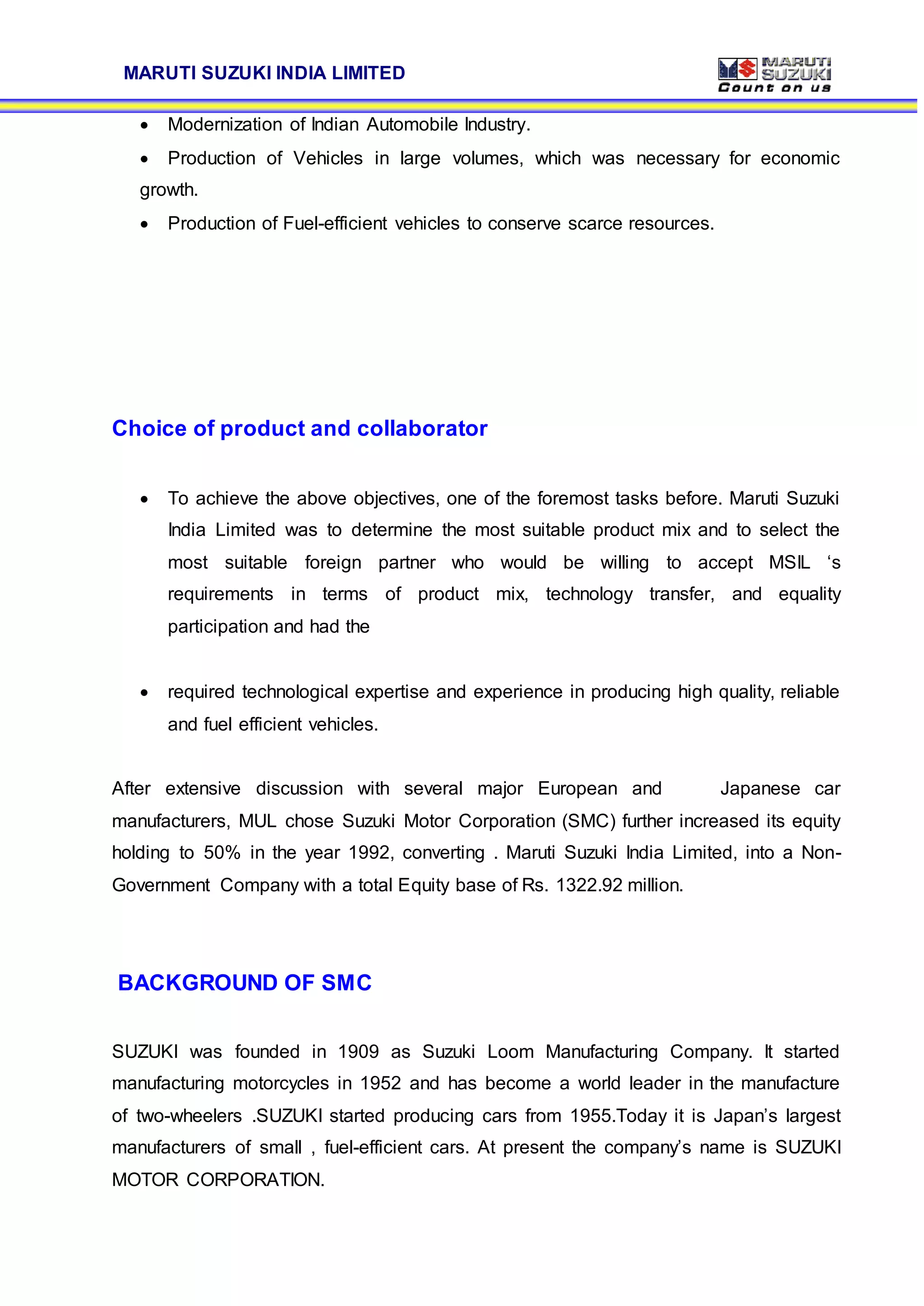 45312185 maruti-suzuki-project-report | DOC