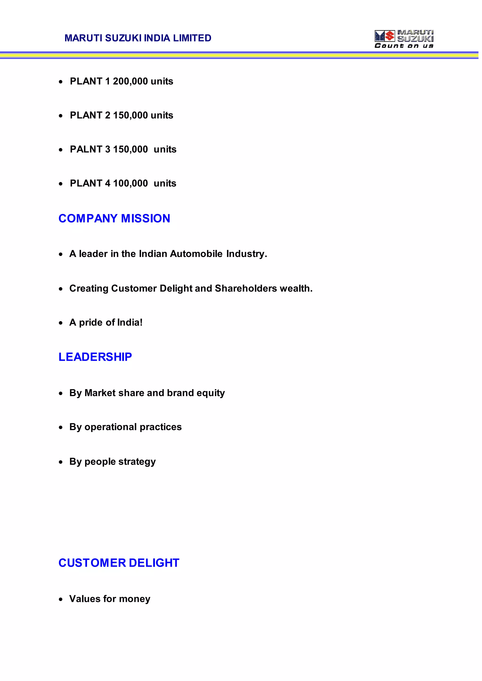 45312185 maruti-suzuki-project-report | DOC