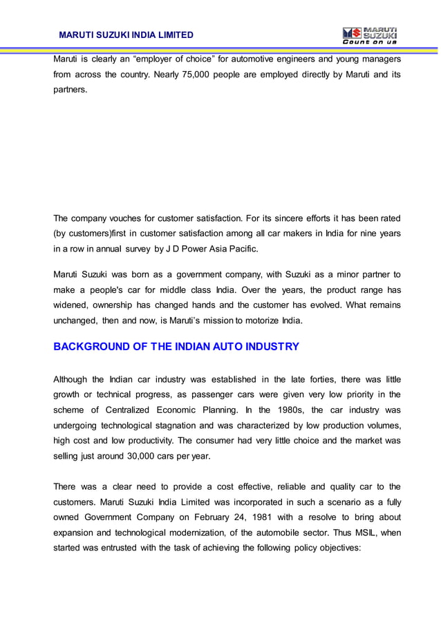 45312185 maruti-suzuki-project-report | DOC