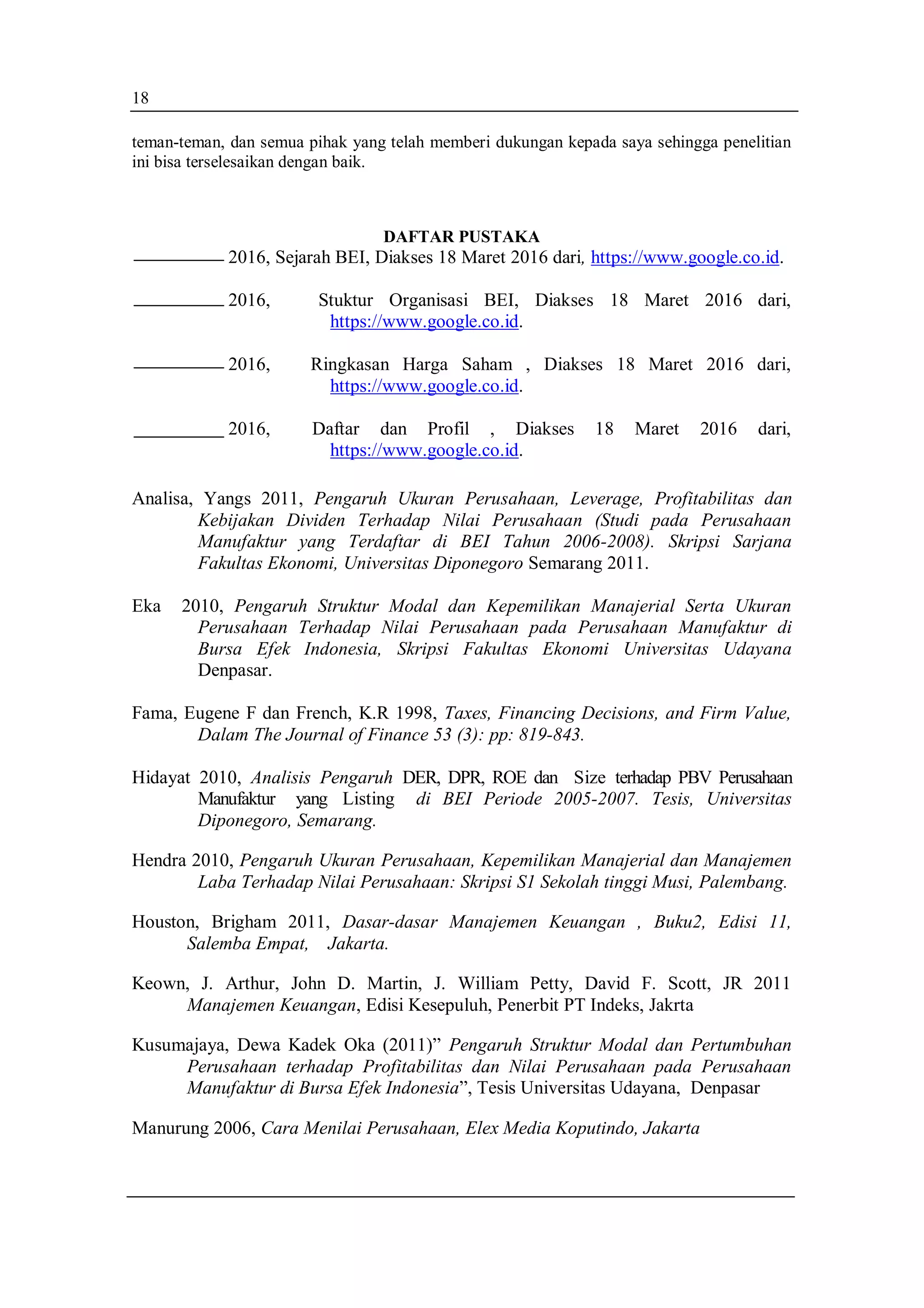 Pengaruh Profitabilitas, Struktur Modal dan Ukuran Perusahaan terhadap Nilai Perusahaan Sektor ...