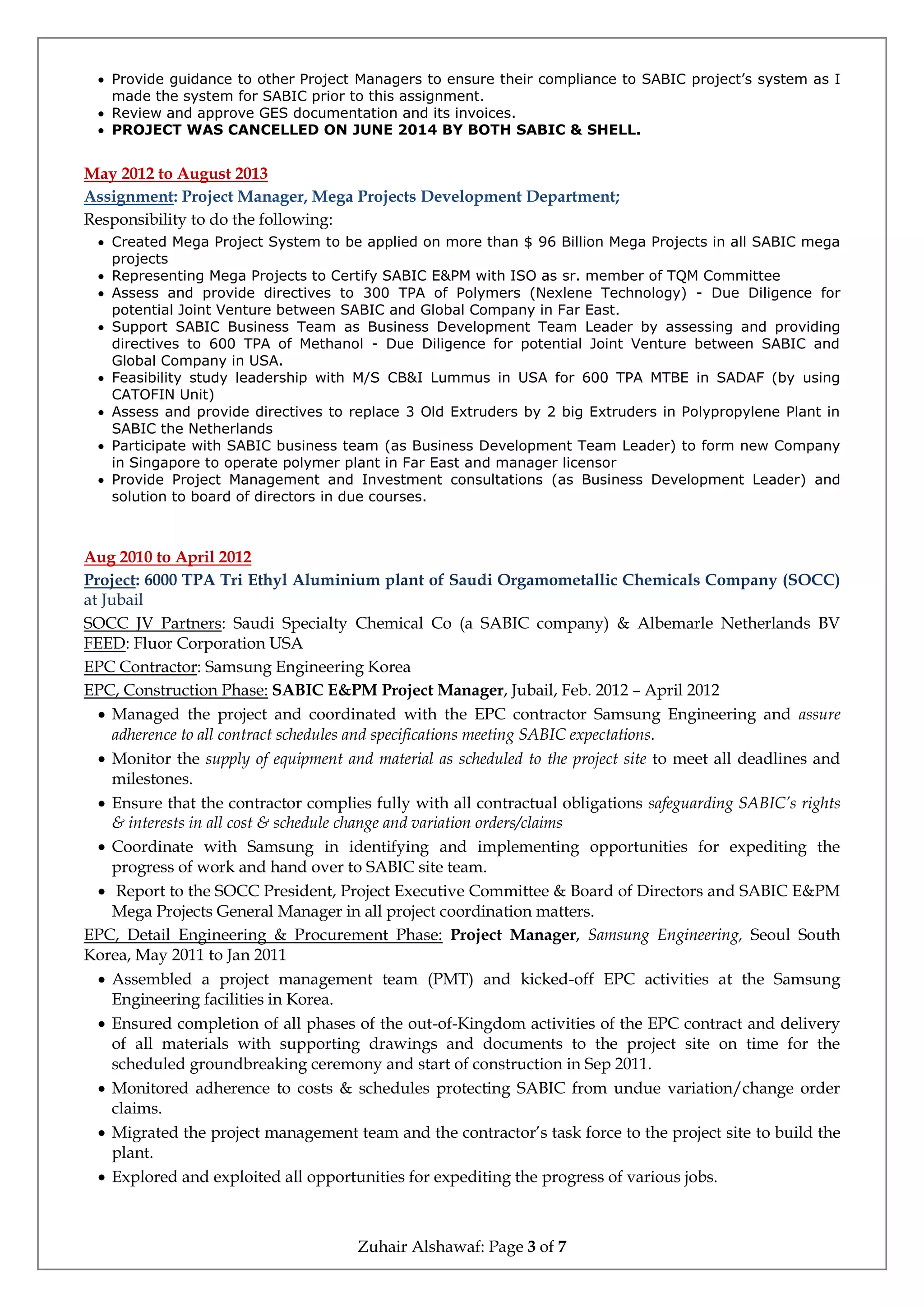 Zuhair Alshawaf - Resume as of May 2015 | PDF