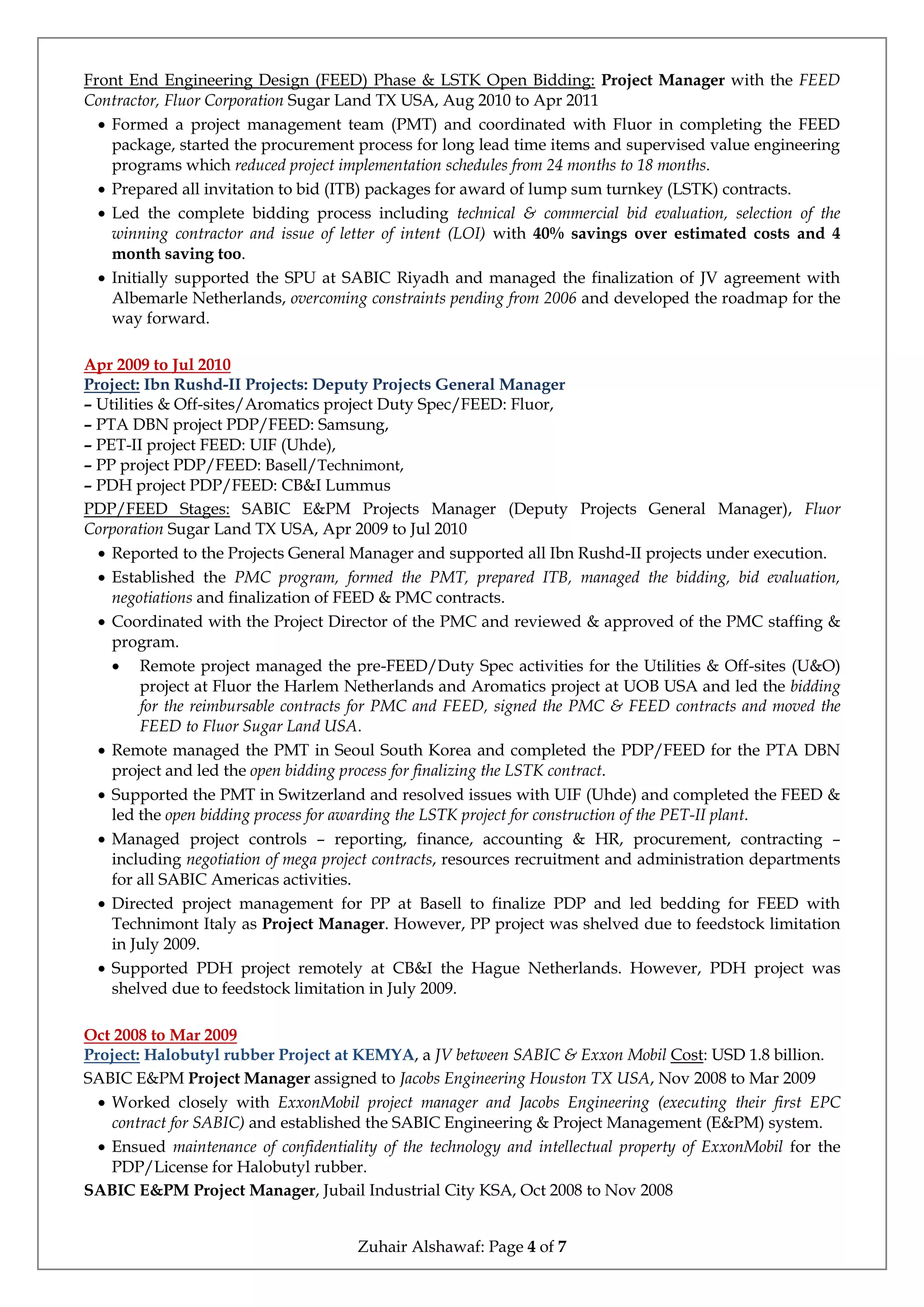 Zuhair Alshawaf - Resume as of May 2015 | PDF