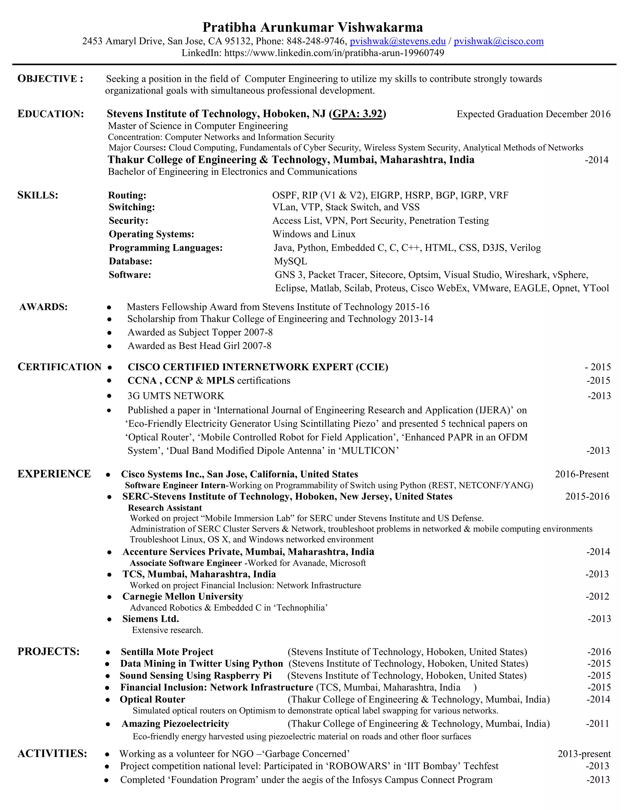 Pratibha Vishwakarma Resume | PDF