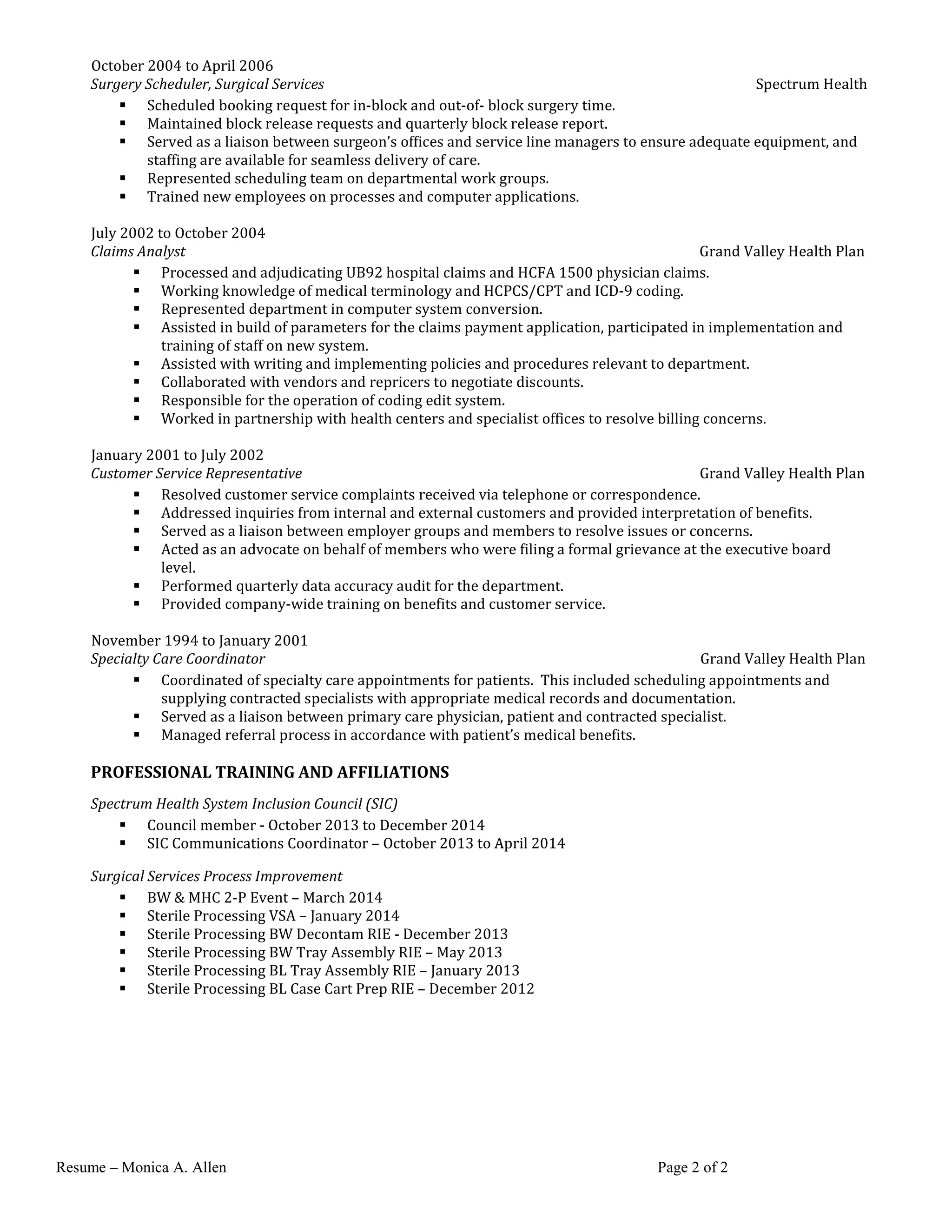 Monica Allen Resume 032116 | PDF