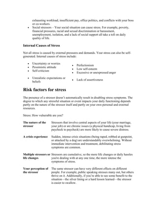 understanding-stress | DOC | Brain and Nervous System Disorders ...