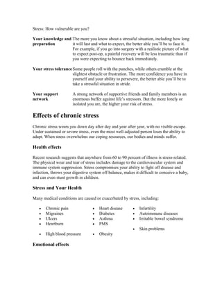 understanding-stress | DOC | Brain and Nervous System Disorders ...