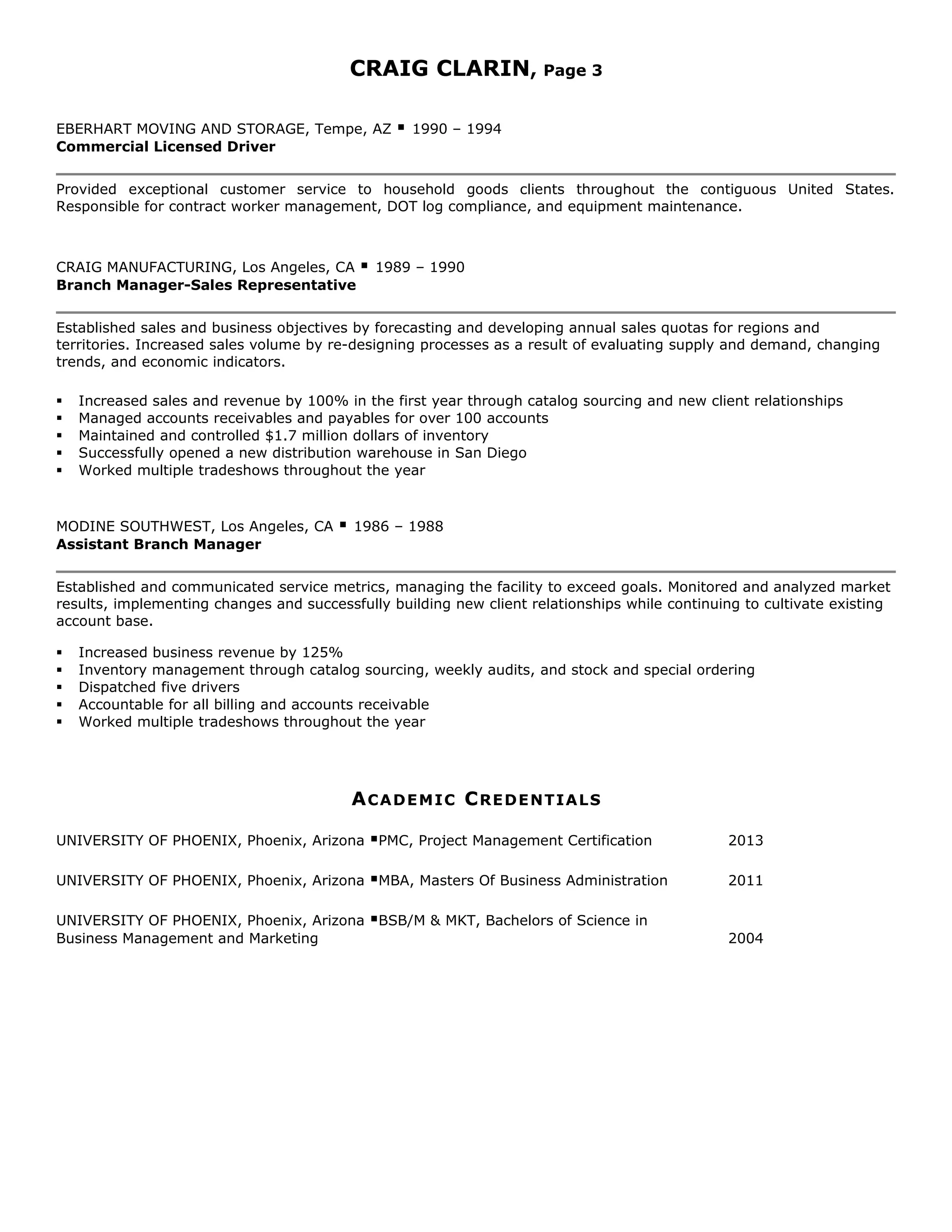 Craig Clarin Resume updated 11-17-15 1 | DOC
