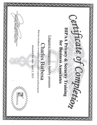 HIPAA cert | PDF | Information and Network Security | Computing