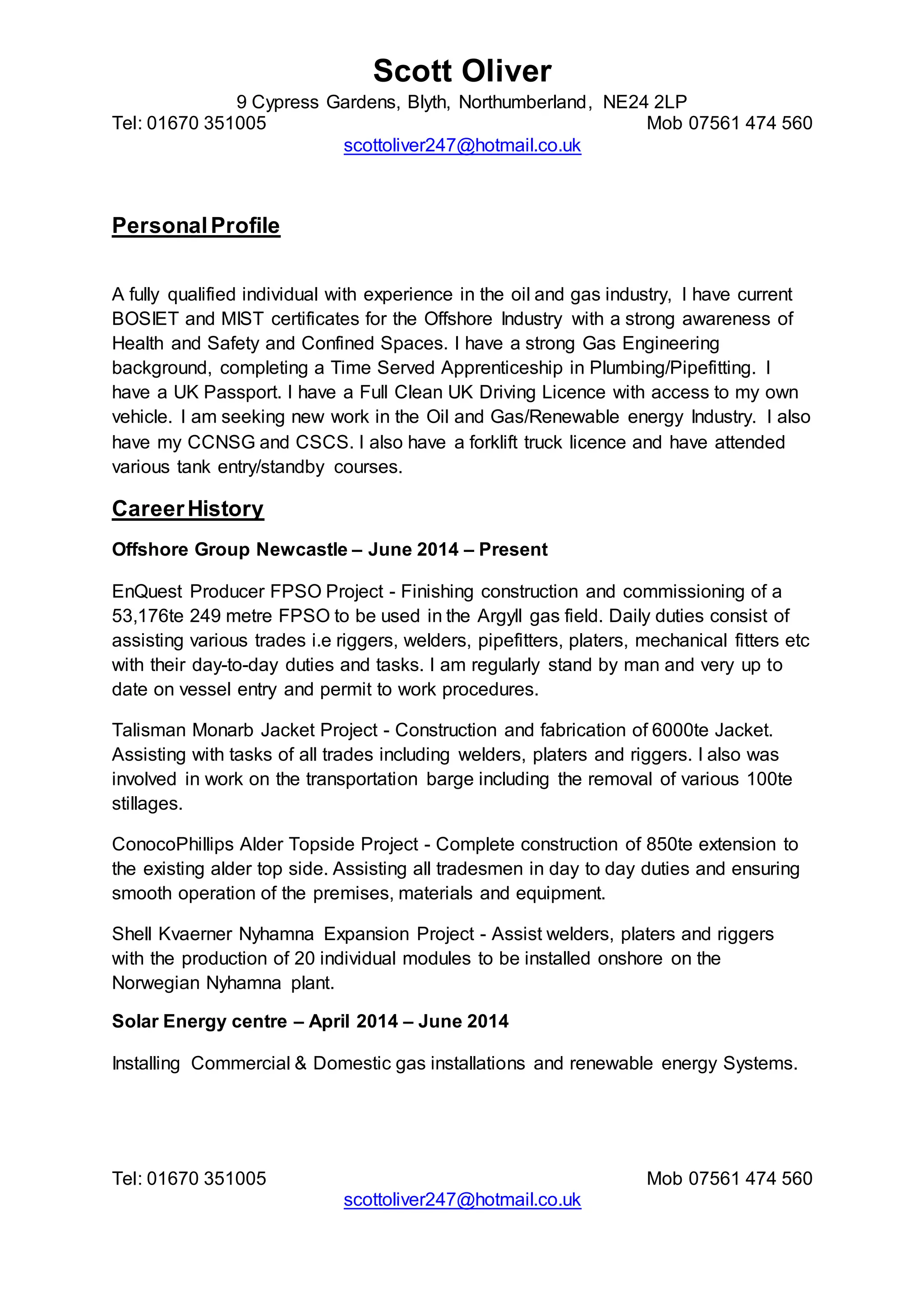 Scott Oliver CV | DOCX