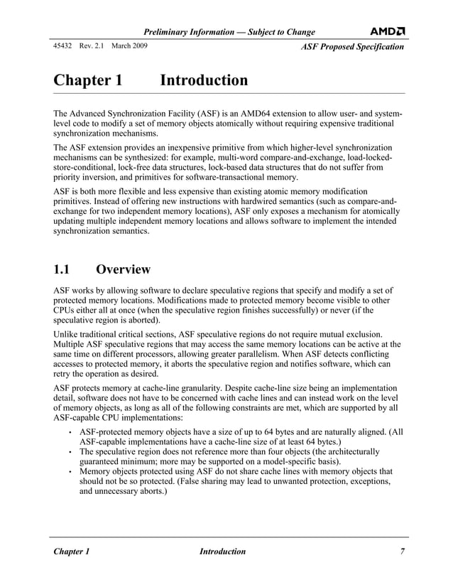 AMD "Advanced Synchronization Facility" Proposal | PDF