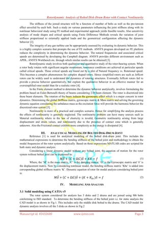 Rotordynamic Analysis of Bolted Disk-Drum Rotor with Contact Nonlinearity | PDF