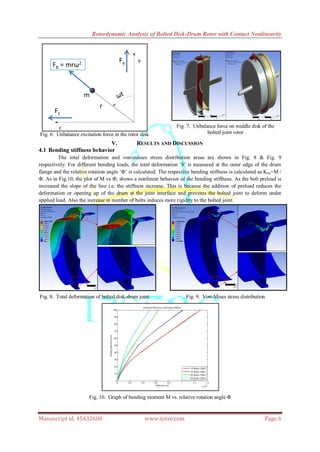 Rotordynamic Analysis of Bolted Disk-Drum Rotor with Contact Nonlinearity | PDF
