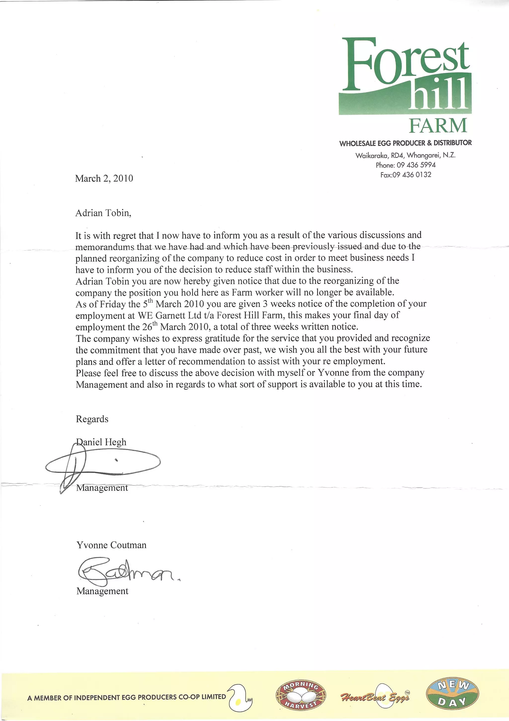 Forest Hill Farm Reference | PDF