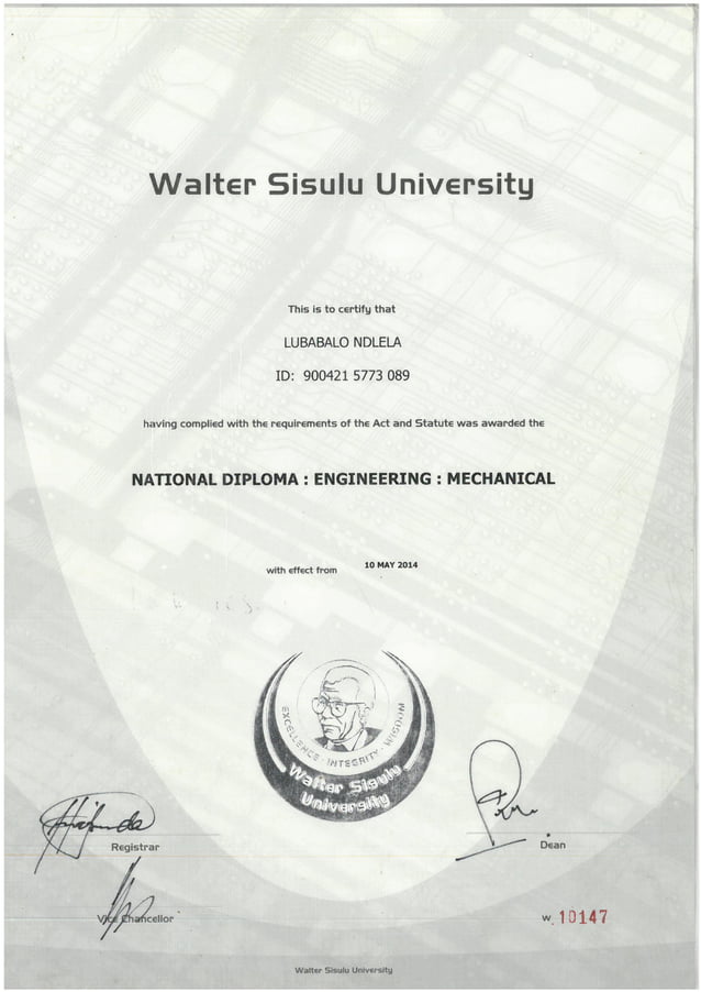 National Diploma Certificate | PDF