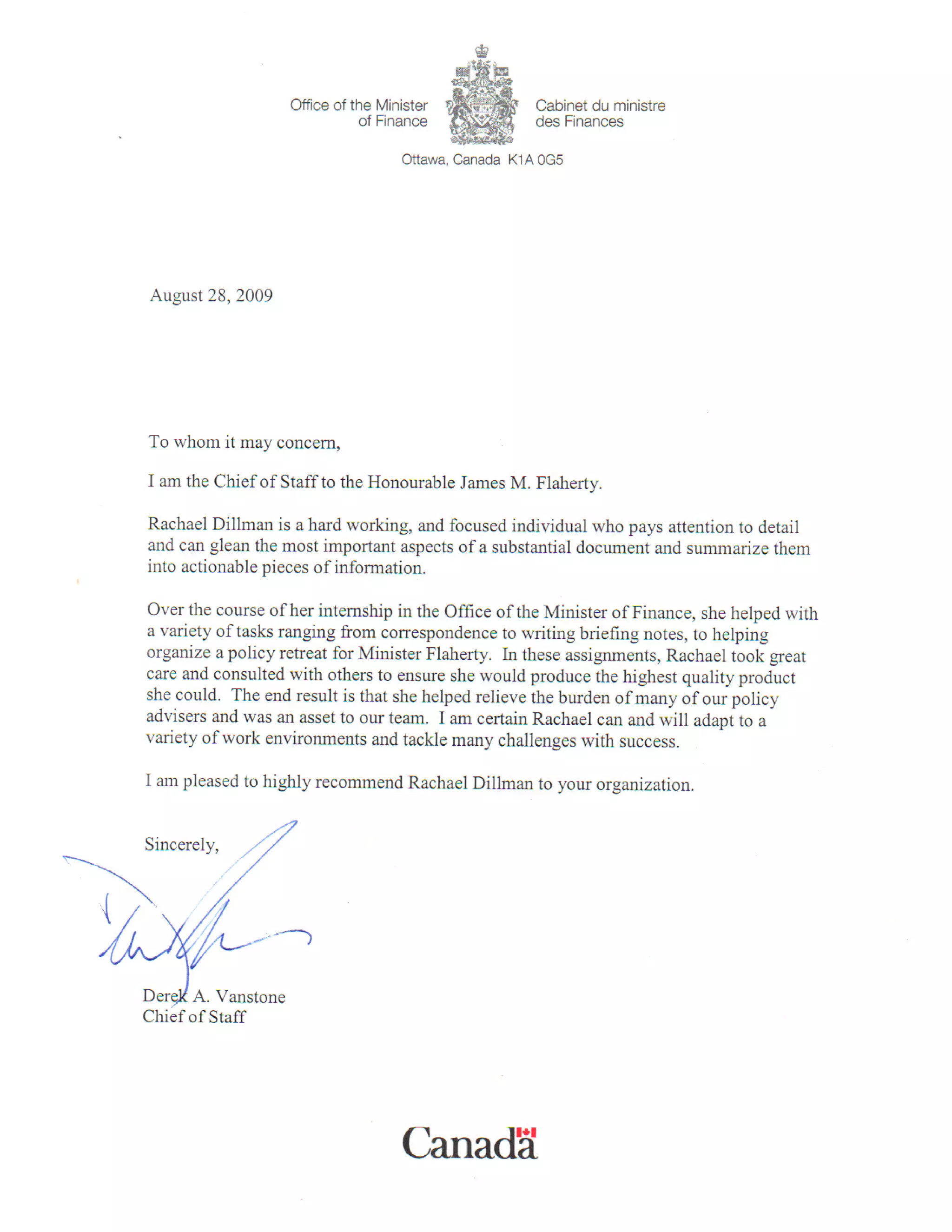 Letter of Recommendation - Finance (1) | PDF