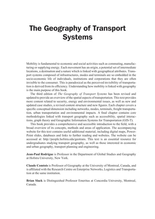 The Geography of Transport Systems 3rd Edition Jean-Paul Rodrigue | PDF