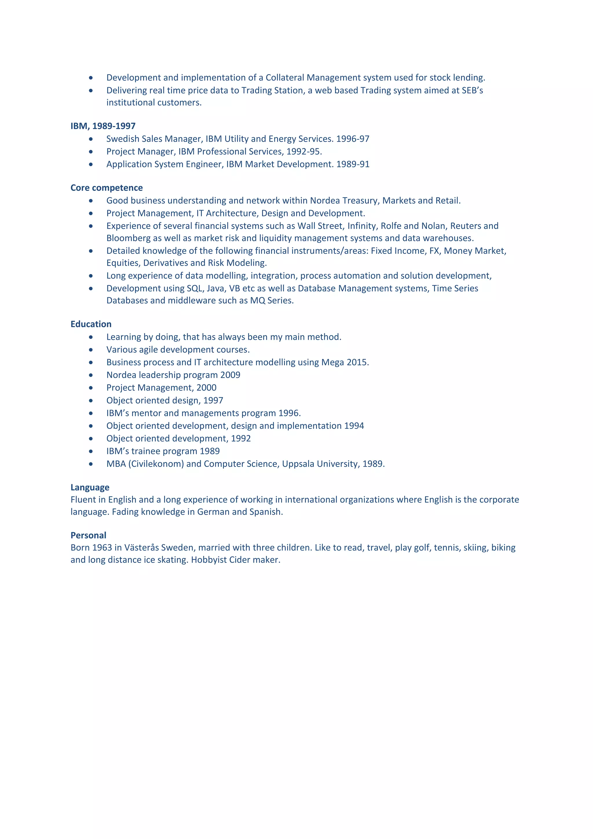 Henrik Lindgren CV | PDF