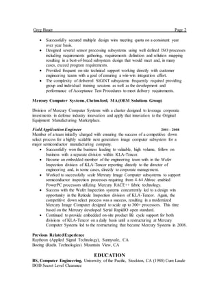 GregBauerLinkedin | DOCX | Computer Software and Applications | Computing