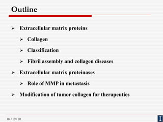 Extra cellular matrix protein and proteinaseppt | PPT