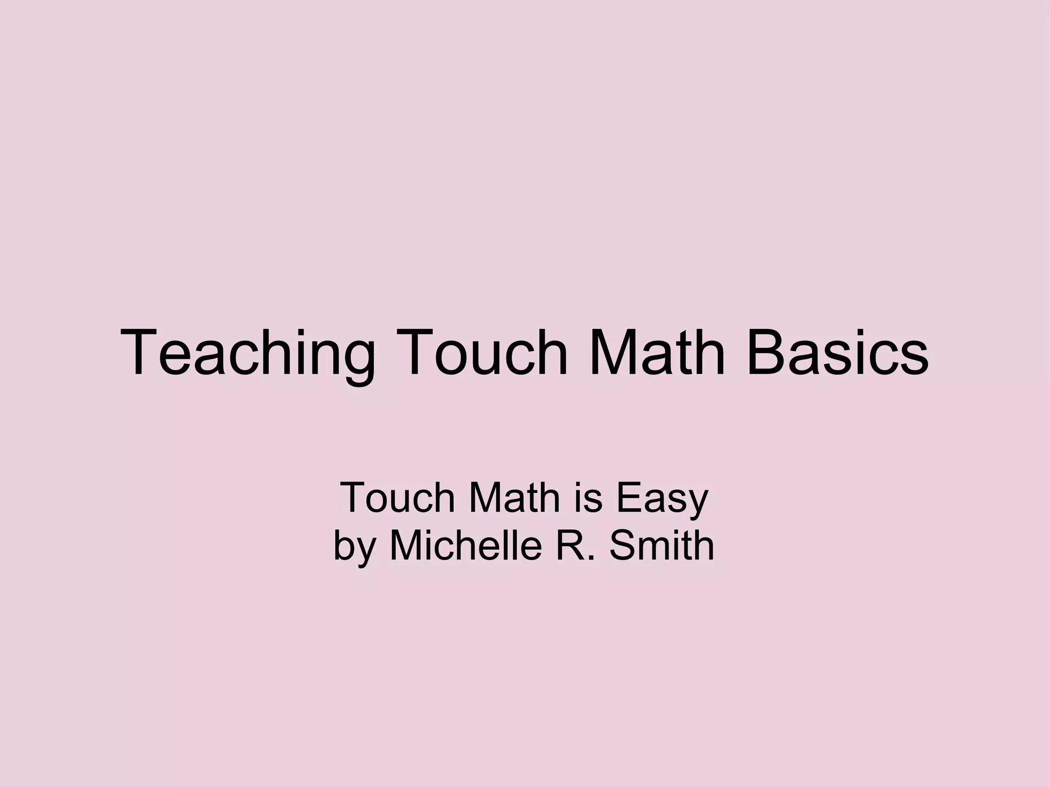Teaching Touch Math | PPT