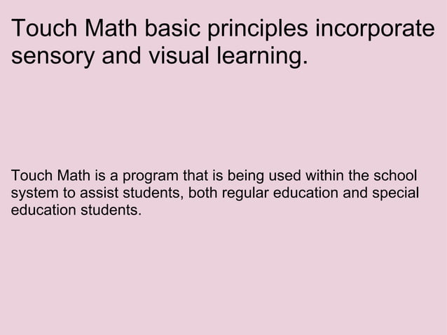 Teaching Touch Math | PPT | Education