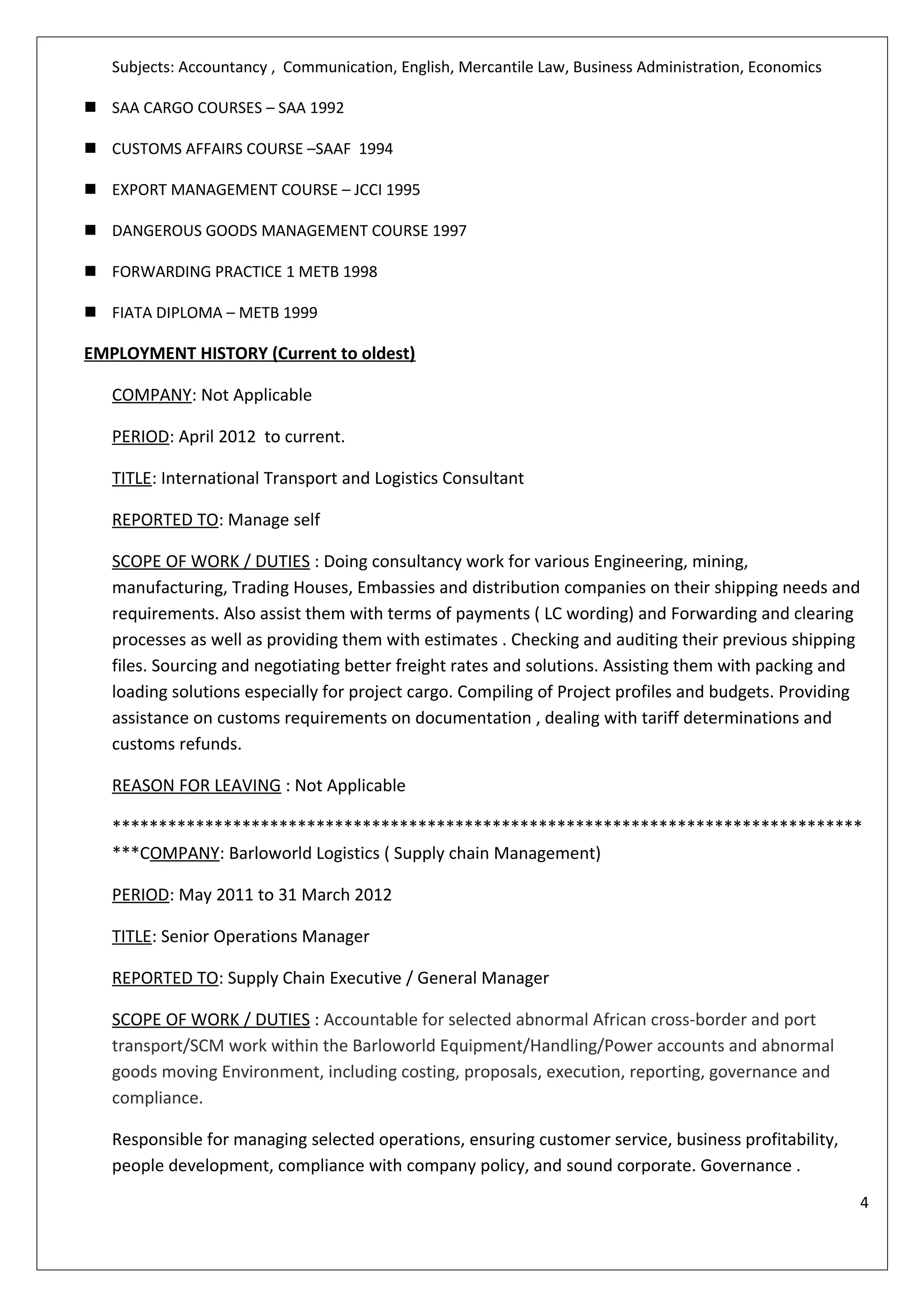 CURRICULUM VITAE OF NISA DAWOOD in word document | DOC