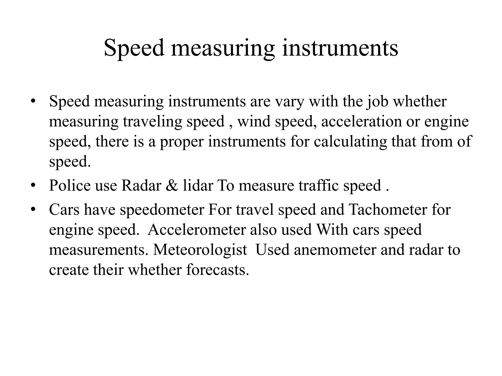 measurement of speed | PPTX