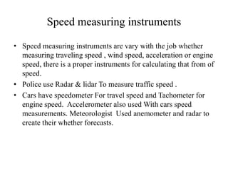 measurement of speed | PPTX