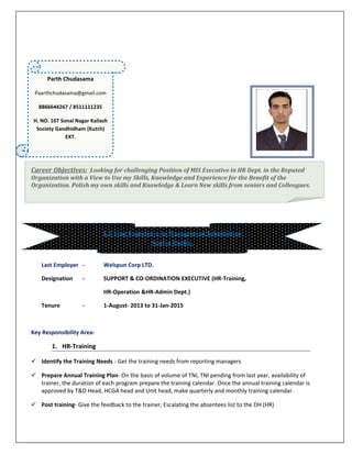 Resume - Parth Chudasama | DOC