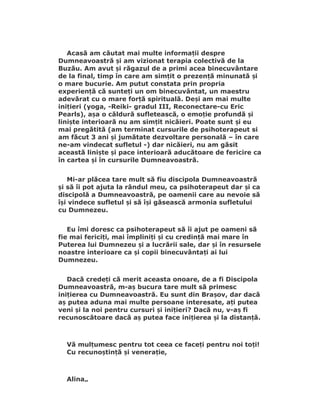 Ioan Muntean - Un mesaj de la Alina - O reconfirmare ca se poate „merge pe cale” folosind blogul ...