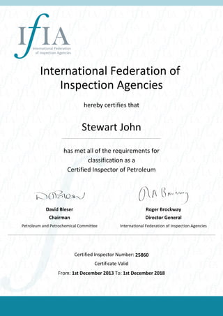 IFIA Certificate | PDF