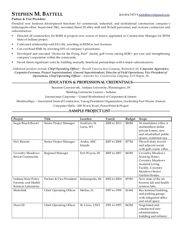 Resume & Project List Combo
