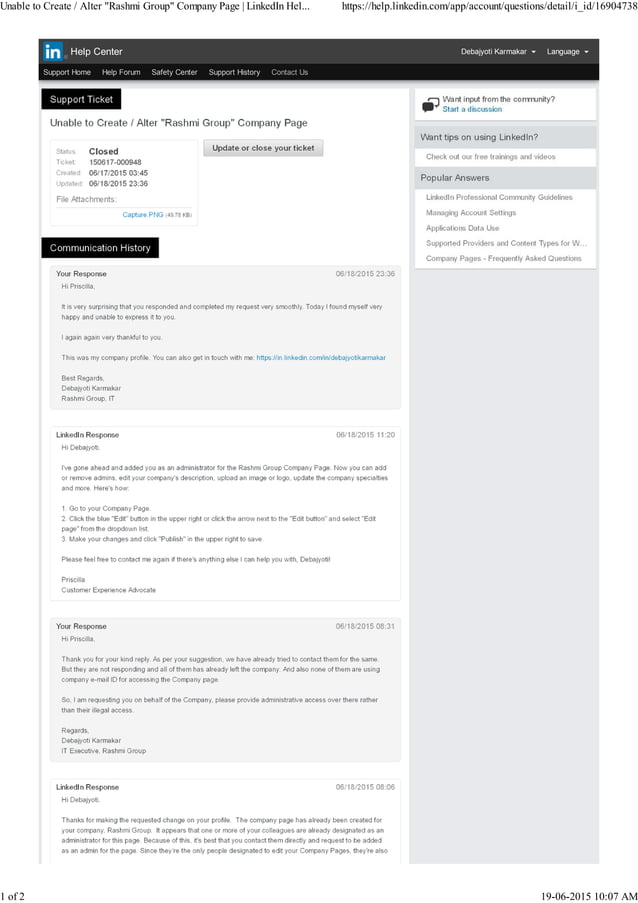 LinkedIn Issue RESOLVED | PDF