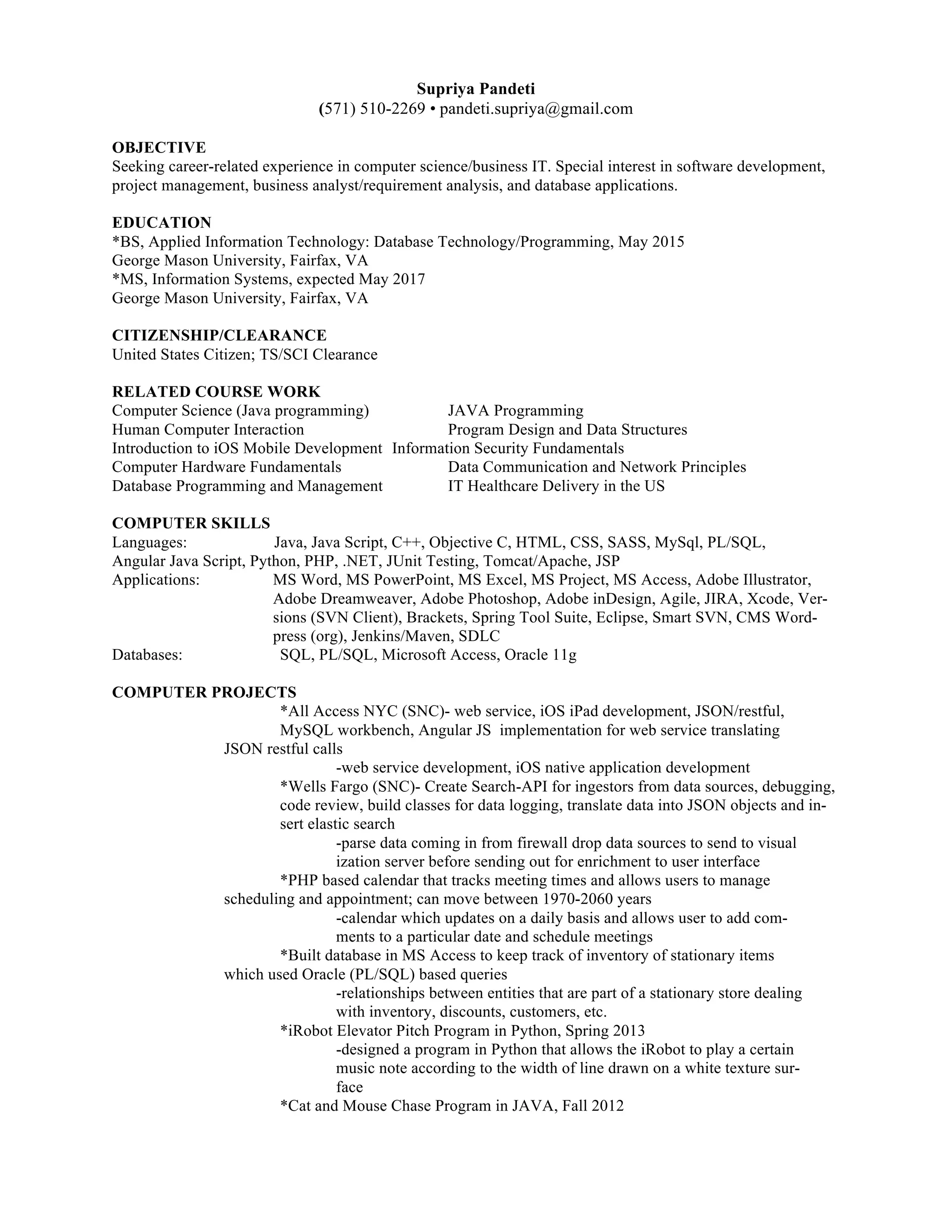 Supriya Pandeti Resume | PDF