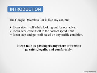 Google's Driverless car | PPTX