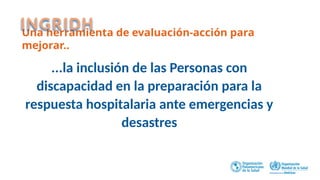 Inclusión de la gestion de riesgos Emergencias en hospitales GRD | PPTX